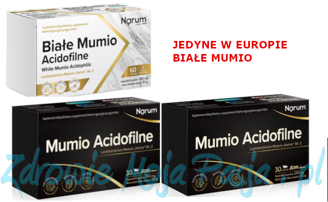 Zestaw MUMIO BIAŁE + MUMIO ACIDOFILE 2 SZTUKI Zdrowie Moja Pasja